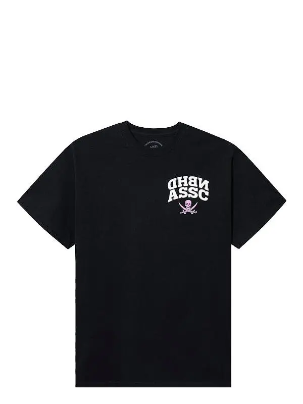 ANTI SOCIAL SOCIAL CLUB X Neighborhood Reverse Pink Logo Tee Shirt - Black
