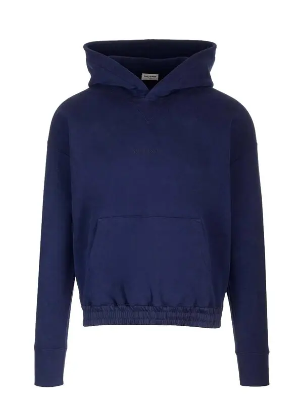Saint Laurent Hooded Fleece Sweatshirt - Marine