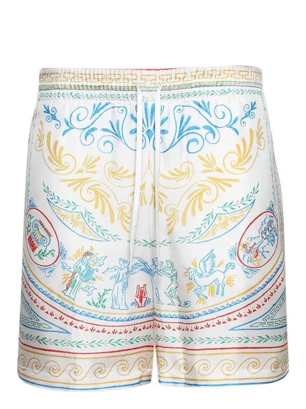 Casablanca Printed Drawstring Shorts - Crayon Vase