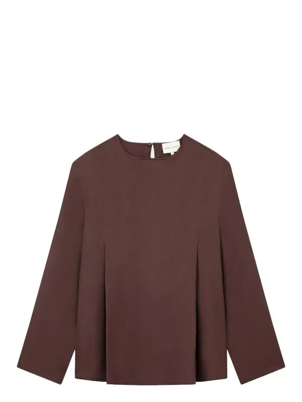 0 Adalyn Silk Blouse - Chocolate