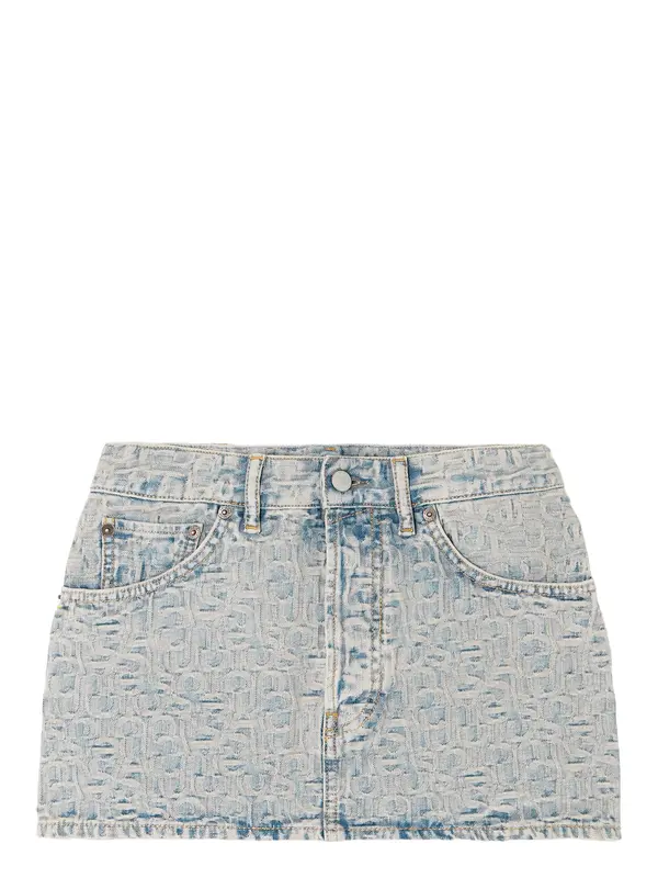 Acne Studios Denim-jacquard Mini Skirt - Blue