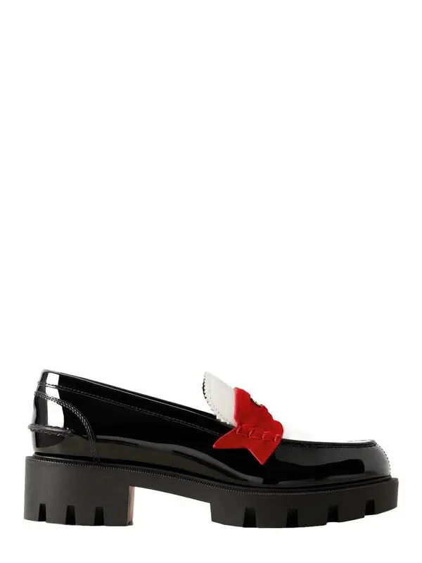 CHRISTIAN LOUBOUTIN Penny Leather Loafers - Black