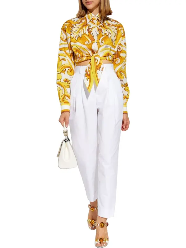 Dolce & Gabbana Tailored Tapered Trousers - White