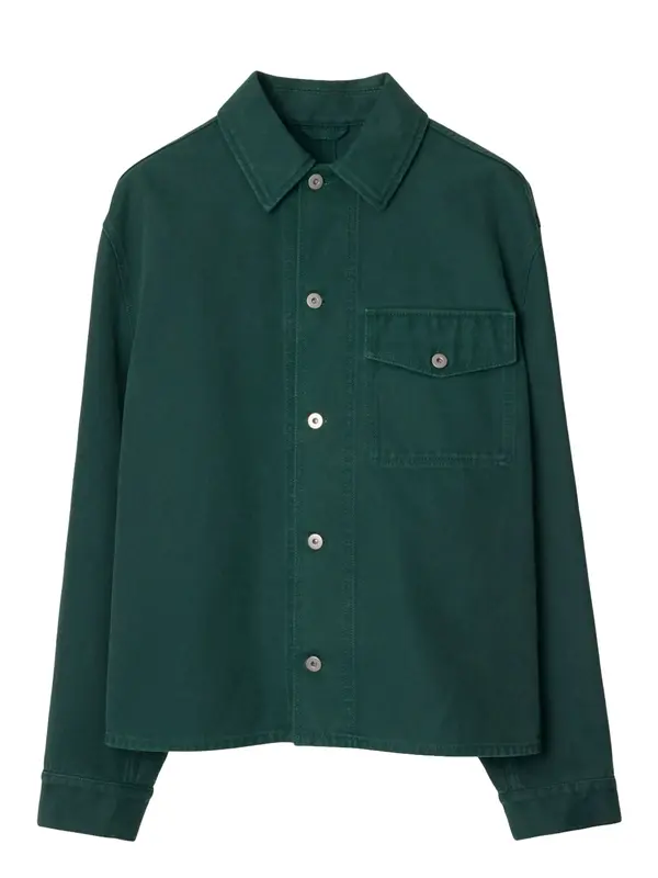 Burberry Equestrian Knight Motif Cotton Jacket - Green