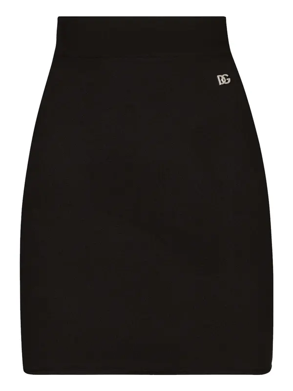 Dolce & Gabbana Logo-plaque Mini Skirt - Black