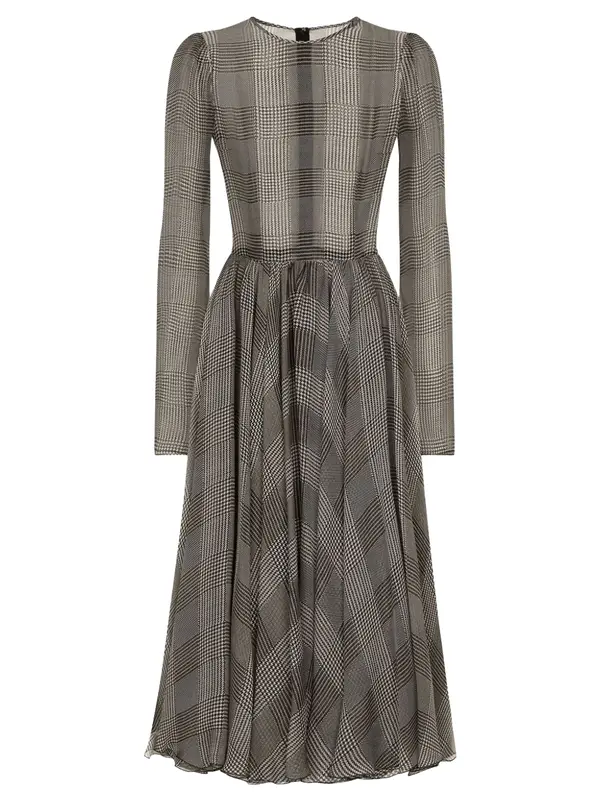 Dolce & Gabbana Check-pattern Midi Dress - Grey