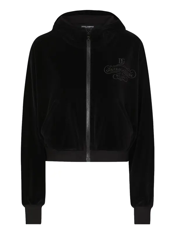 Dolce & Gabbana Logo-embroidered Hoodie - Black