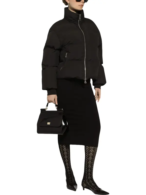 Dolce & Gabbana Zip-up Puffer Jacket - Black