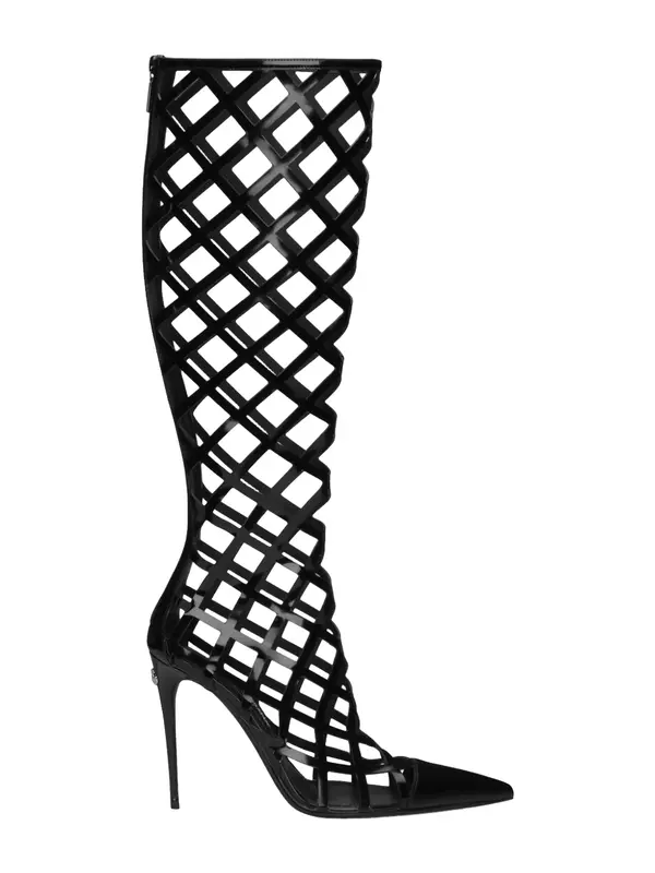 Dolce & Gabbana Caged Knee-length Boots - Black