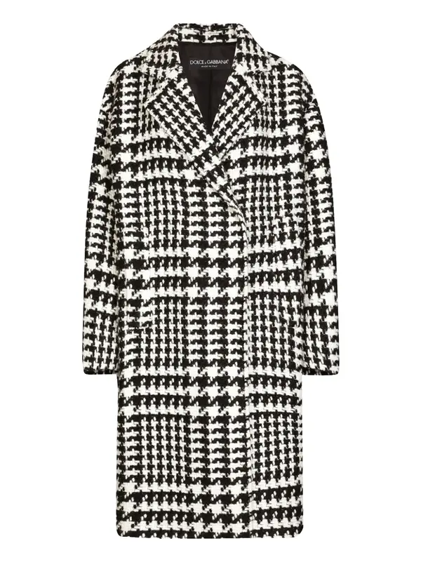 Dolce & Gabbana Houndstooth-pattern Coat - Black