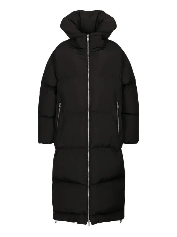 Dolce & Gabbana Logo-plaque Padded Coat - Black