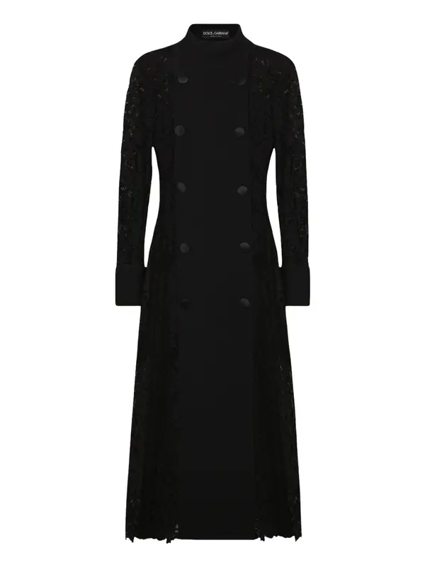 Dolce & Gabbana Lace Panelled Coat - Black