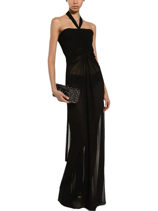 Dolce & Gabbana Organza Maxi Dress - Black