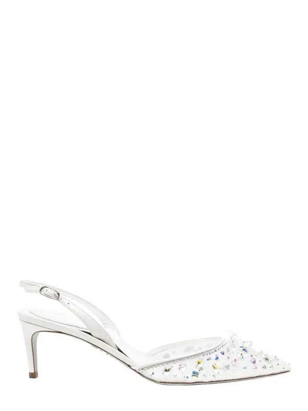 Rene Caovilla 60mm Cinderella Pumps - White
