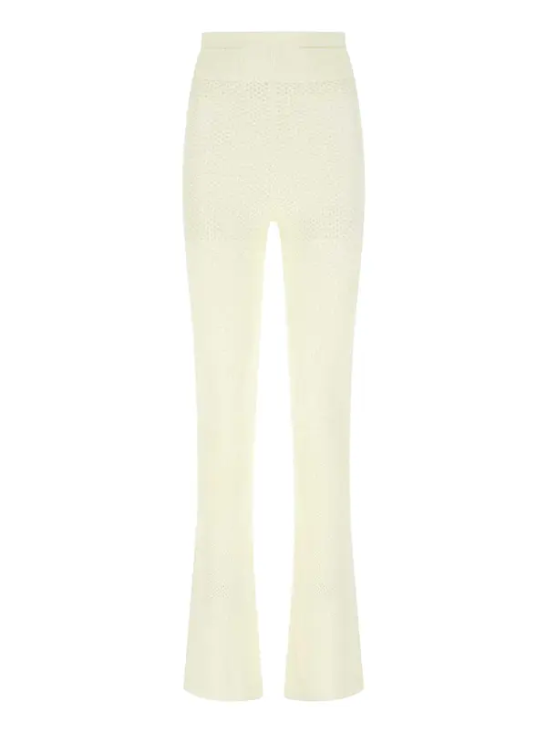 ANDREĀDAMO High-waisted Flared Trousers - White