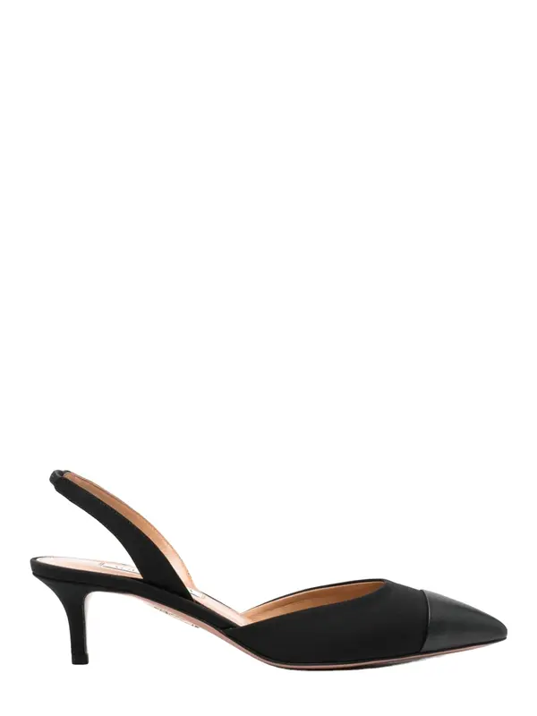 AQUAZZURA 60mm Contrasting-toecap Slingback Pumps - Black