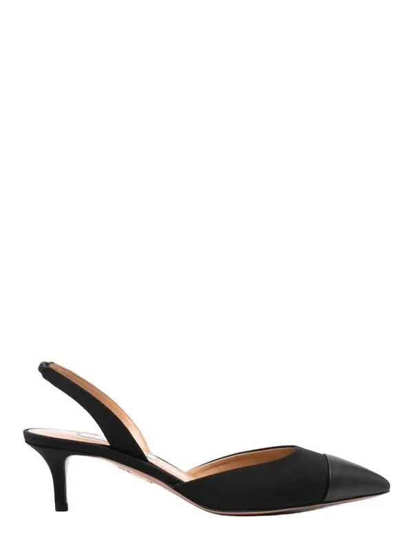 AQUAZZURA 60mm Contrasting-toecap Slingback Pumps - Black