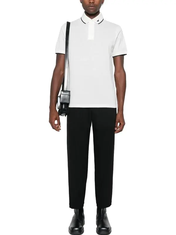Emporio Armani Logo-embroidered Polo Shirt - Neutrals