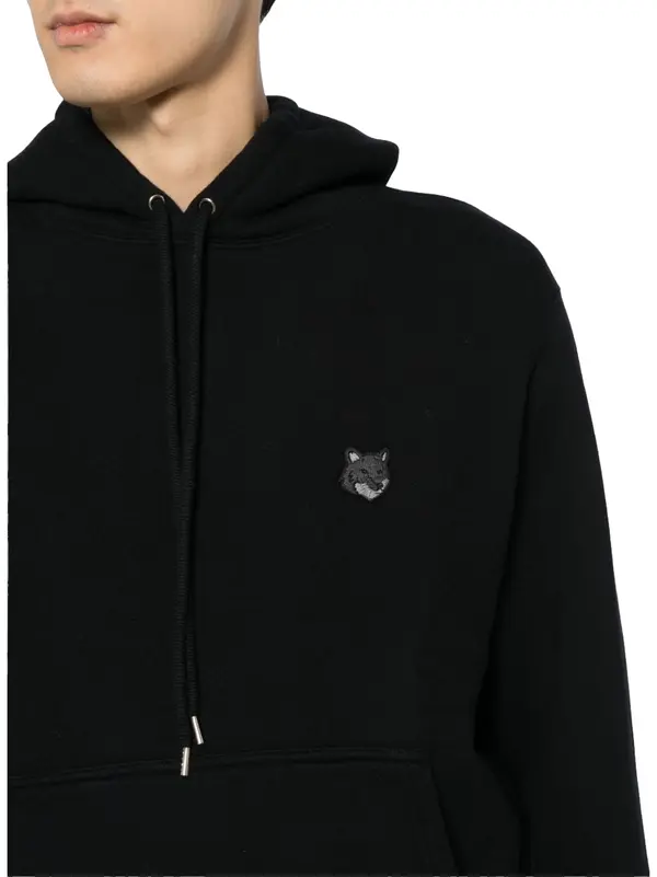 Maison Kitsuné Signature Fox Motif Hoodie - Black