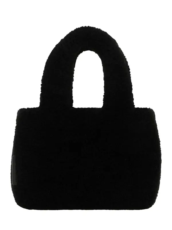 Amina Muaddi Amini Giuly Shearling Tote Bag - Black