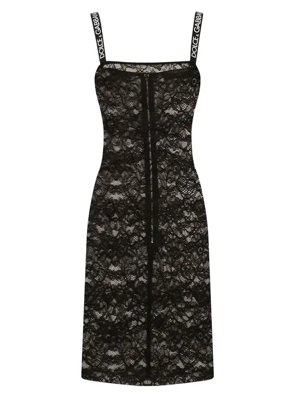Dolce & Gabbana Lace Panel Mini Dress - Black
