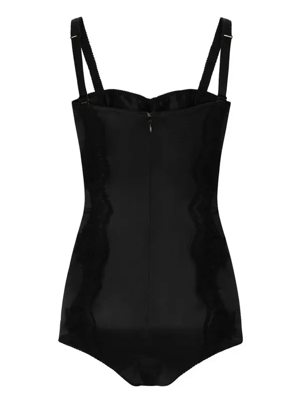 Dolce & Gabbana Lace-trim Balconette Bodysuit - Black