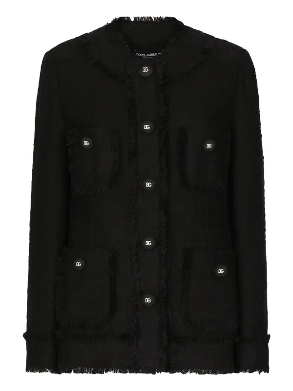 Dolce & Gabbana Single-breasted Tweed Jacket - Black