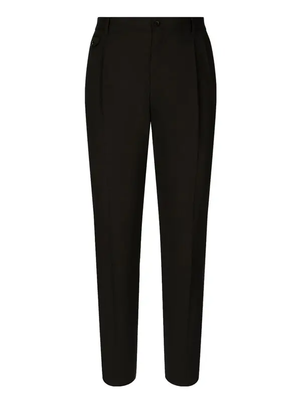 Dolce & Gabbana Tapered-leg Box-pleat Trousers - Black