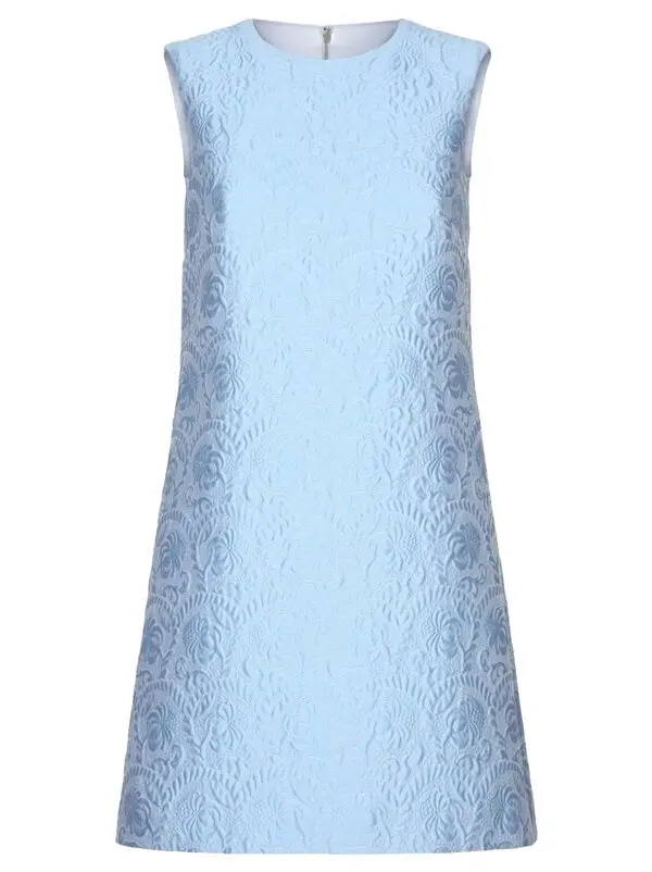 Dolce & Gabbana A-line Brocade Mini Dress - Blue