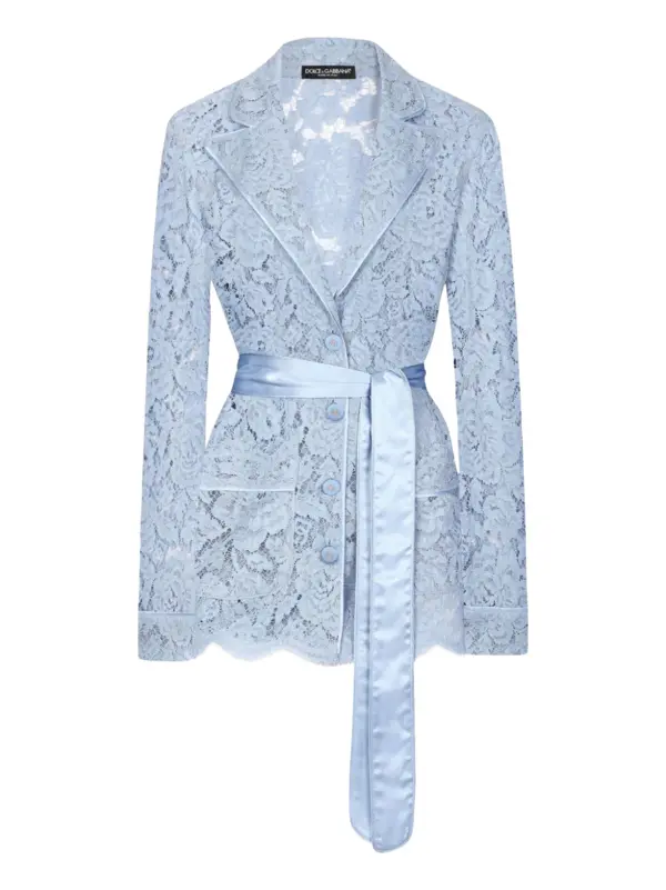 Dolce & Gabbana Floral Lace Shirt - Blue