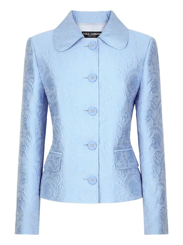 Dolce & Gabbana Dna Jacquard Buttoned Jacket - Blue