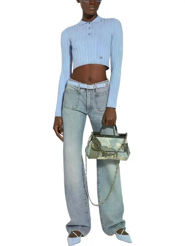 Dolce & Gabbana Patch Pockets Tapered-leg Jeans - Blue