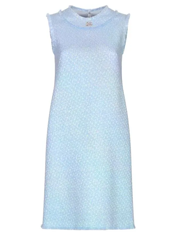 Dolce & Gabbana Dna Bouclé Shift Midi Dress - Blue