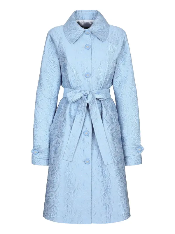 Dolce & Gabbana Dna Single-breasted Brocade Coat - Blue