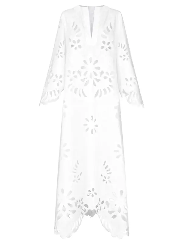 Dolce & Gabbana Cut-out Cotton Kaftan Dress - White