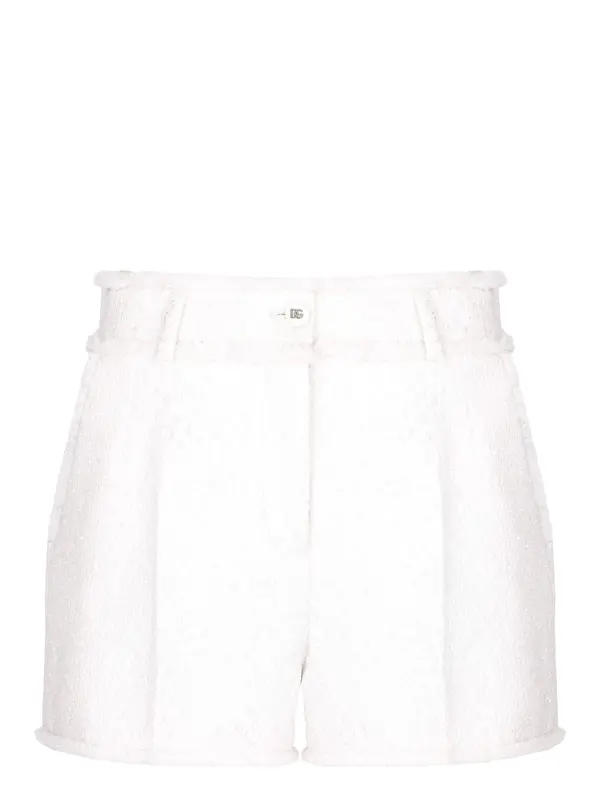Dolce & Gabbana Frayed Tailored Shorts - White