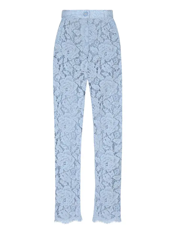 Dolce & Gabbana Embroidered Lace Trousers - Blue