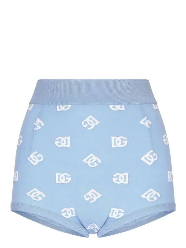 Dolce & Gabbana Logo-embroidered Mini Shorts - Blue
