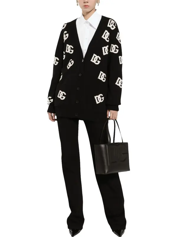 Dolce & Gabbana Logo-embroidered Cardigan - Black