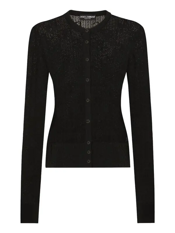 Dolce & Gabbana Dna Logo Embroidered Cardigan - Black