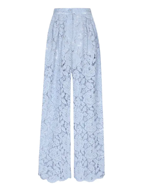 Dolce & Gabbana Lace Wide-leg Trousers - Blue