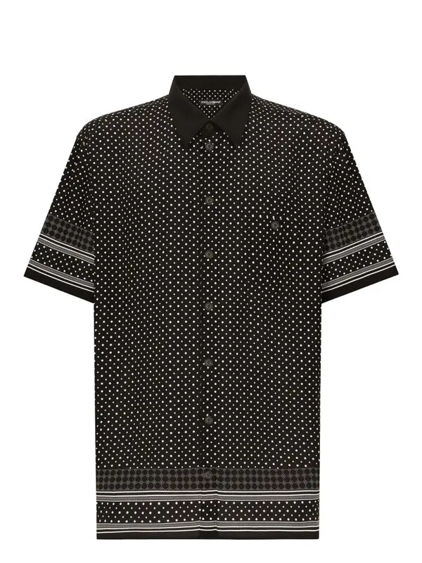 Dolce & Gabbana Polka-dot Silk Shirt - Black
