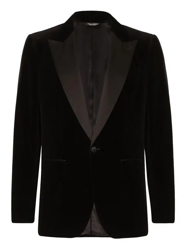 Dolce & Gabbana Single-breasted Velvet Blazer - Black