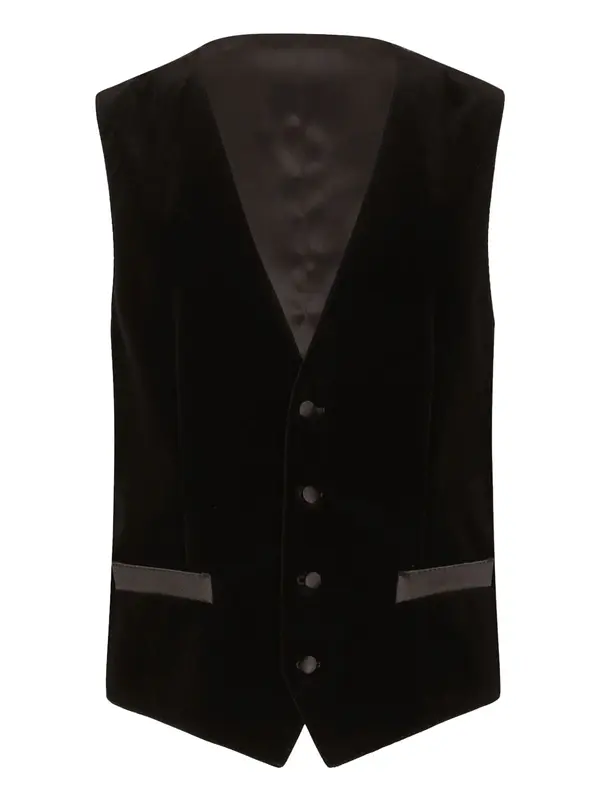 Dolce & Gabbana Buttoned Sleeveless Jacket - Black
