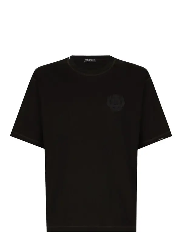 Dolce & Gabbana Embroidered Logo T-shirt - Black