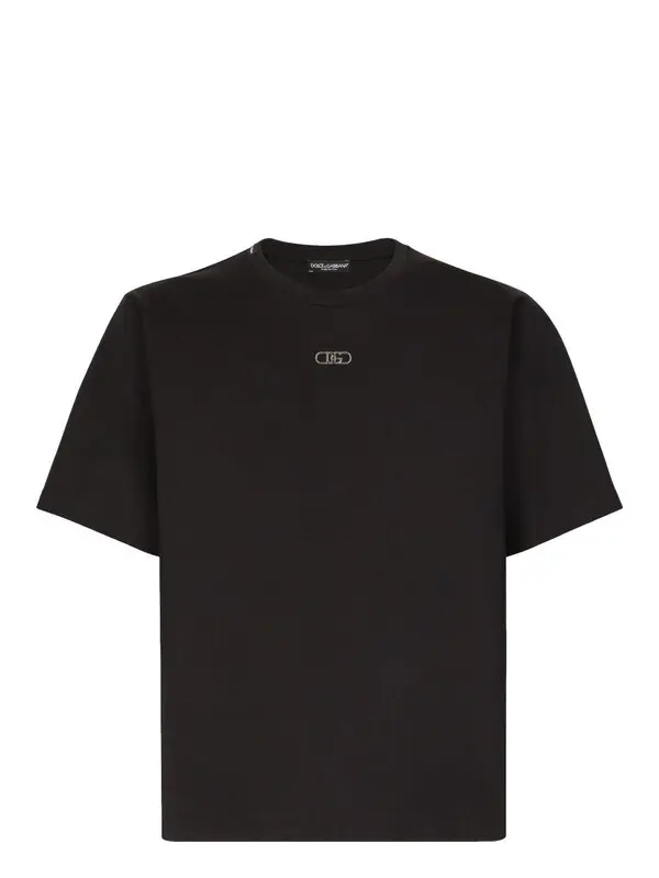 Dolce & Gabbana Embroidered Logo T-shirt - Black