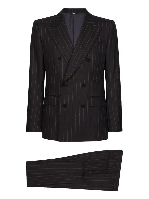 Dolce & Gabbana Sicilia-fit Double-breasted Suit - Black