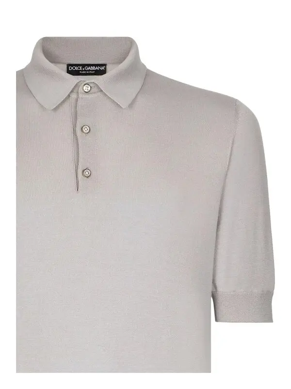 Dolce & Gabbana Fine-knit Polo Shirt - Grey