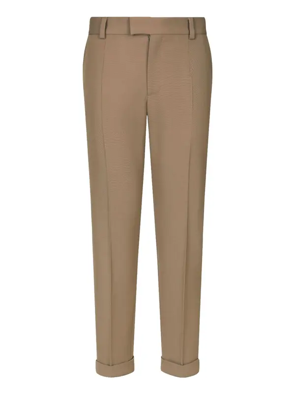 Dolce & Gabbana Pressed-crease Tapered Trousers - Neutrals