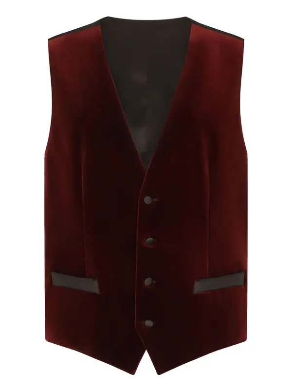 Dolce & Gabbana Buttoned Sleeveless Jacket - Red